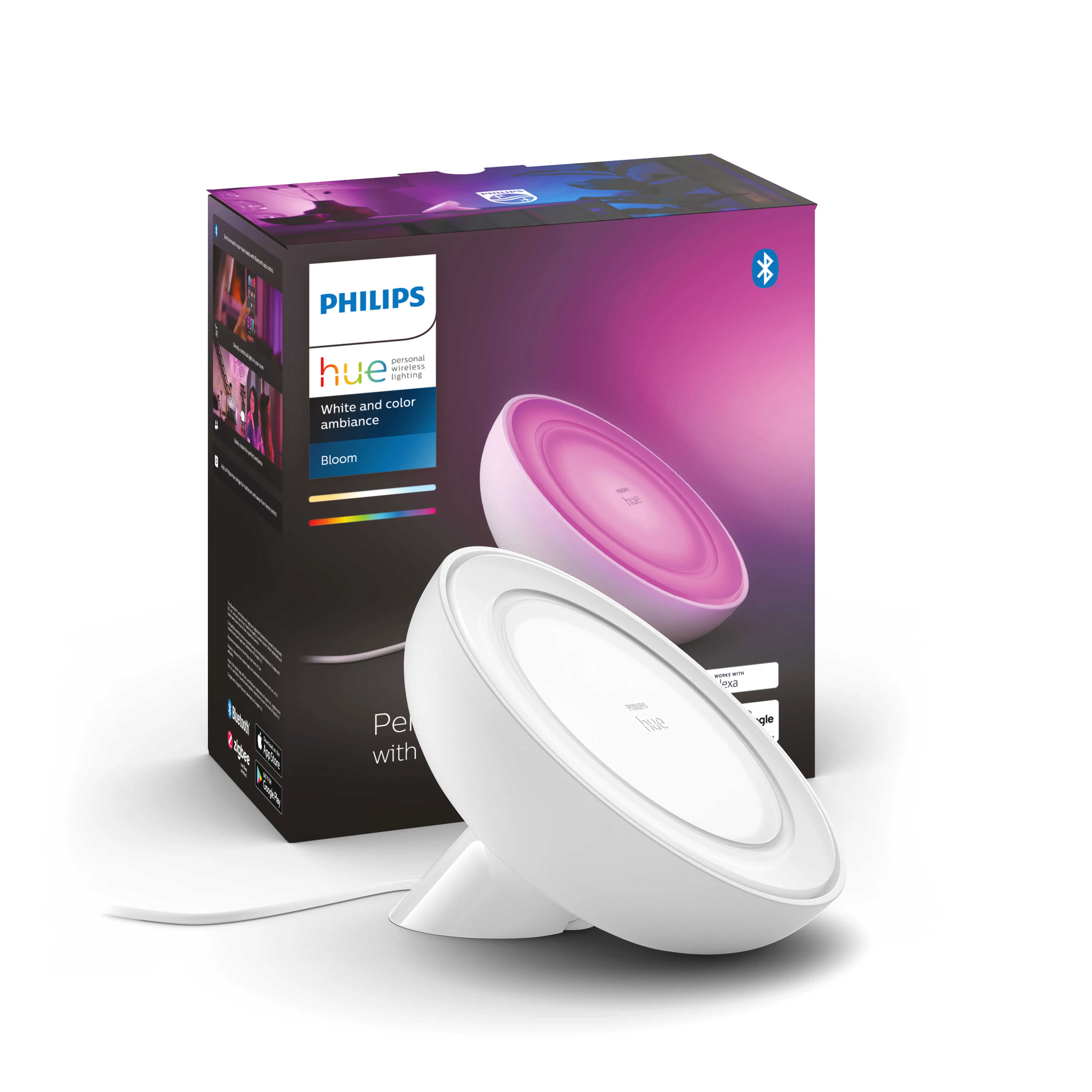 Philips Hue White and Colour Ambiance Bloom Biały, Lampka nocna - cena ...