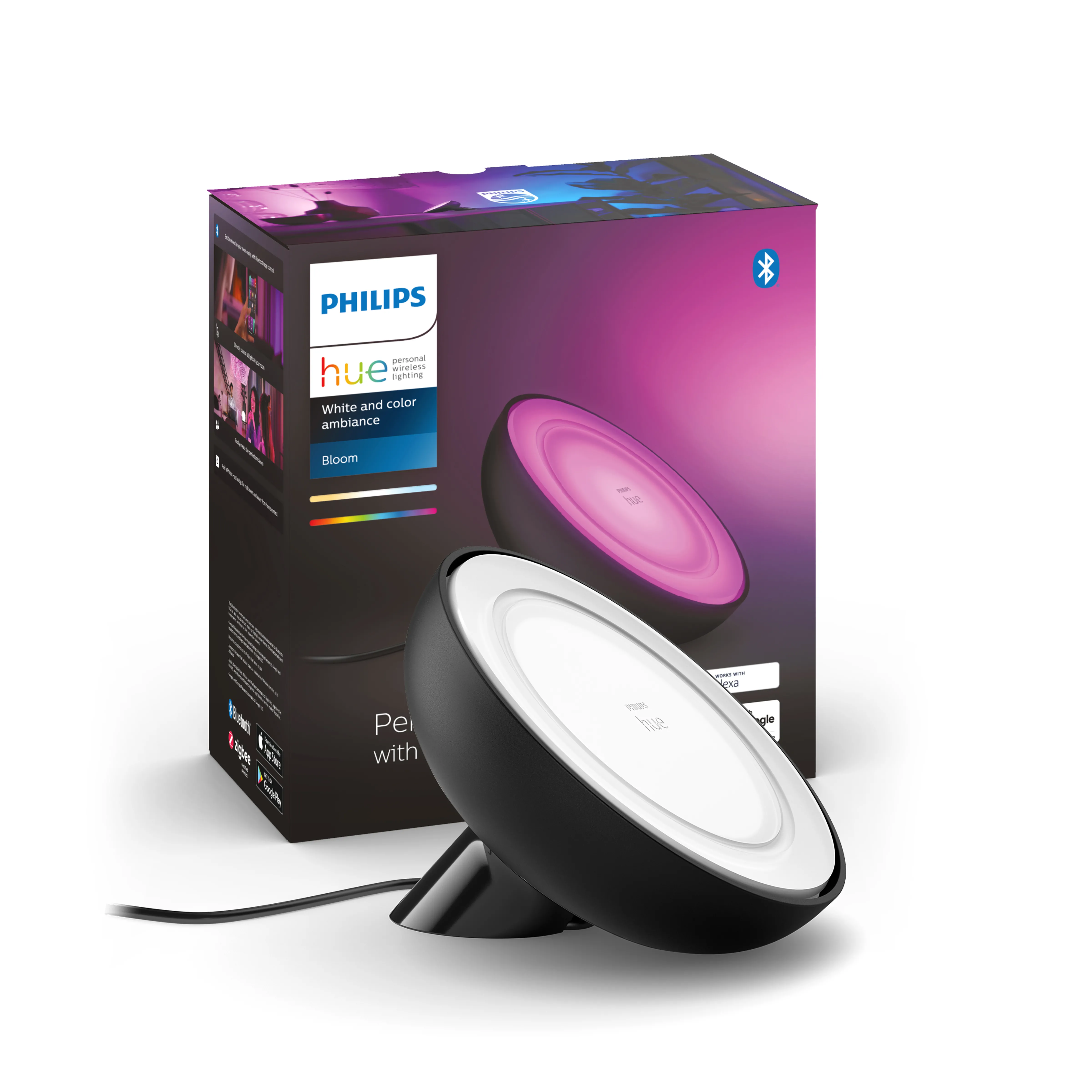 Philips Hue White and Colour Ambiance Bloom Czarny, Lampka nocna - cena ...