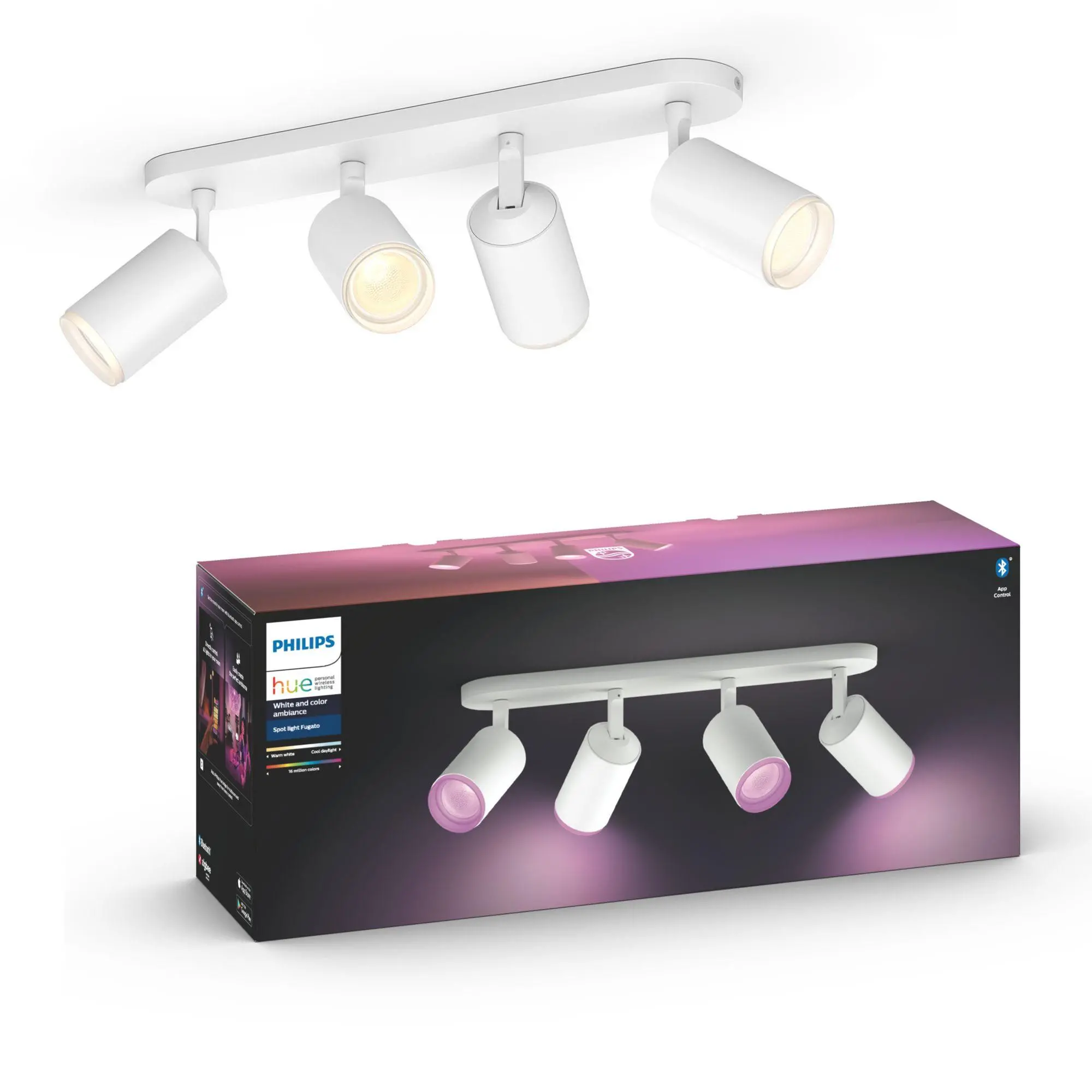 Philips Hue White and Colour Ambiance Fugato Quadruple Biały ...