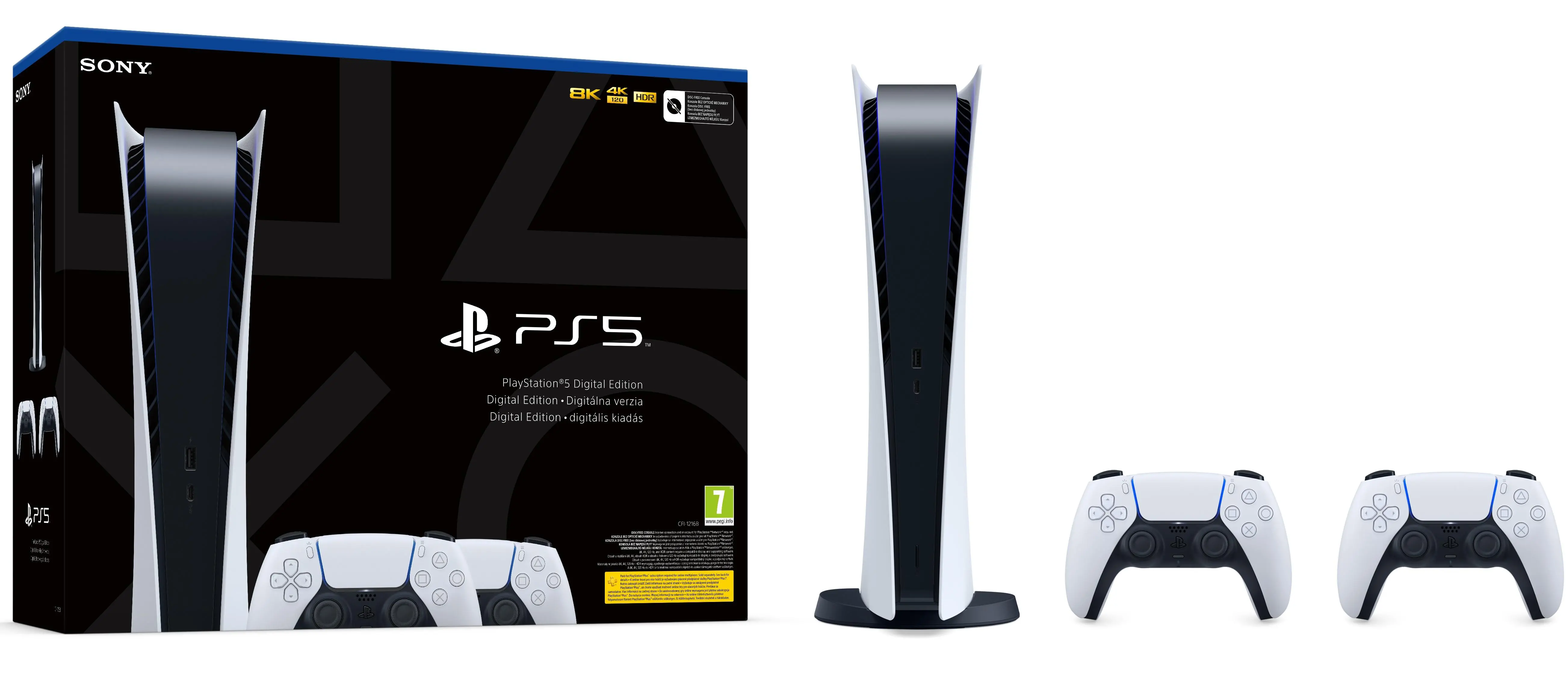 Sony PlayStation 5 Digital (PS5) + Dodatkowy Pad Biały, Konsola PS5 ...