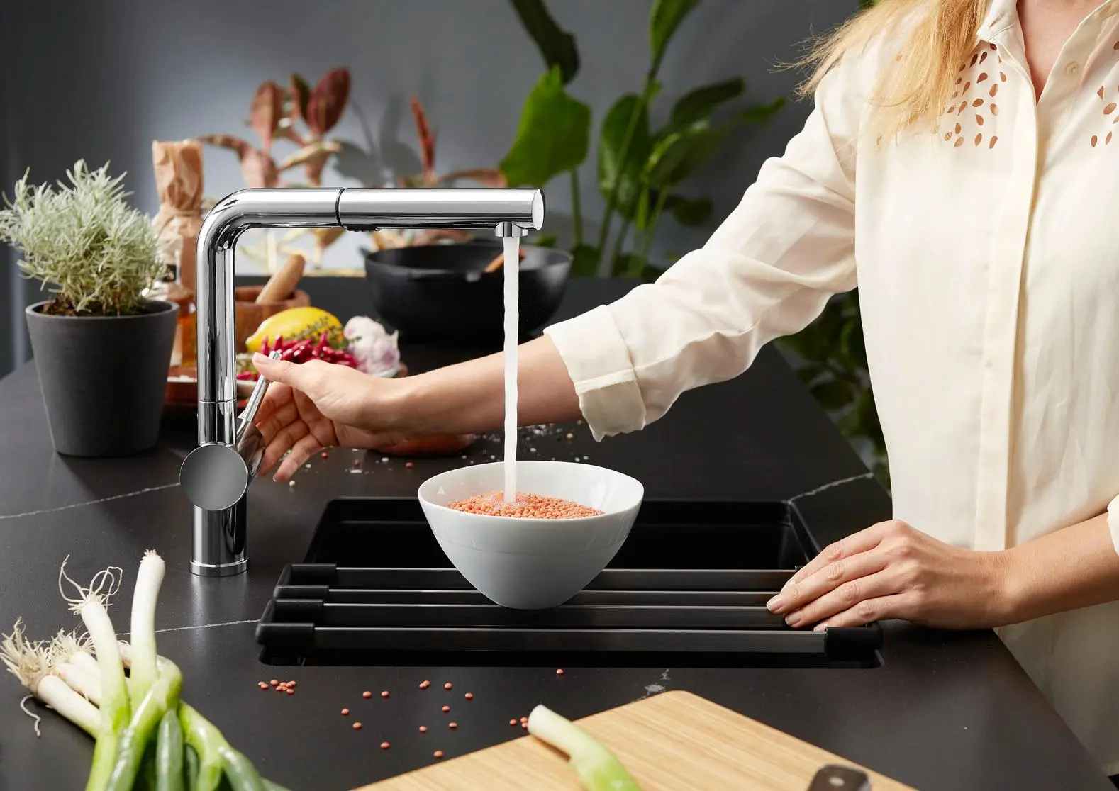 Blanco SUBLINE 400-U 525990 Granitowy Czarny, Zlewozmywak prostokątny ...